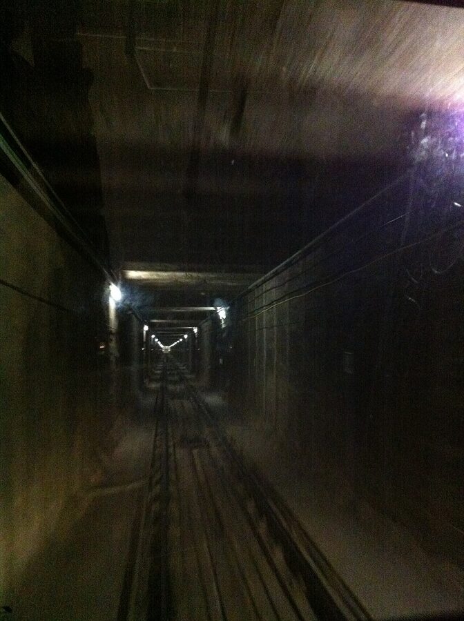 Funicular de Montjuïc train at Paral·lel station Barcelona