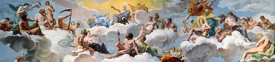 Council of the Gods ceiling fresco at Galleria Borghese in Rome