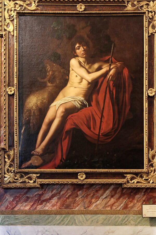 Painted ceiling and gallery room at the Galleria Borghese in Rome
