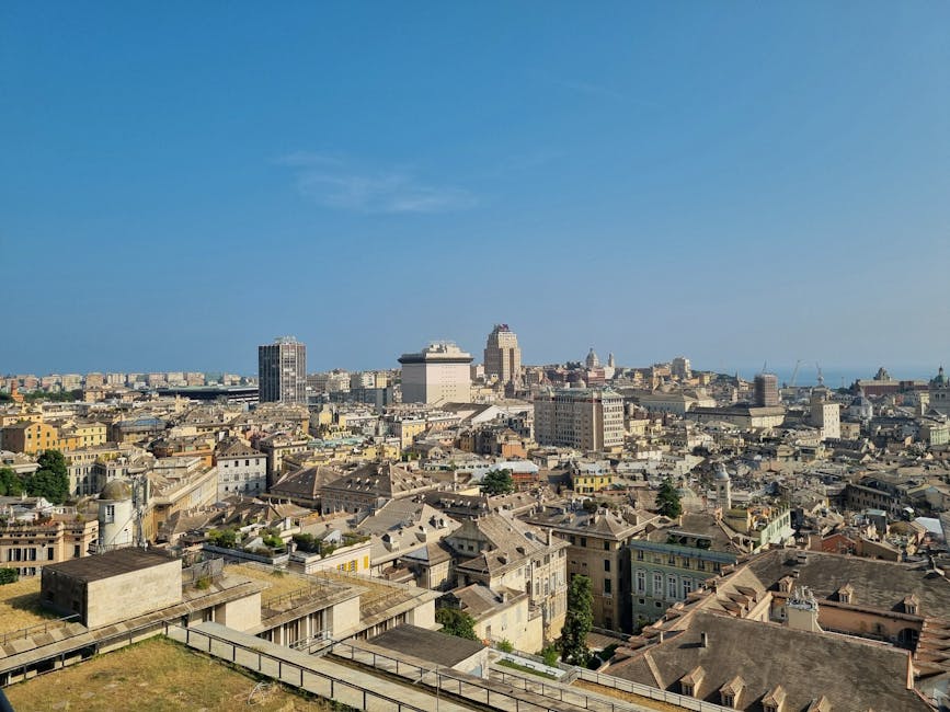 Genoa skyline panorama, Liguria