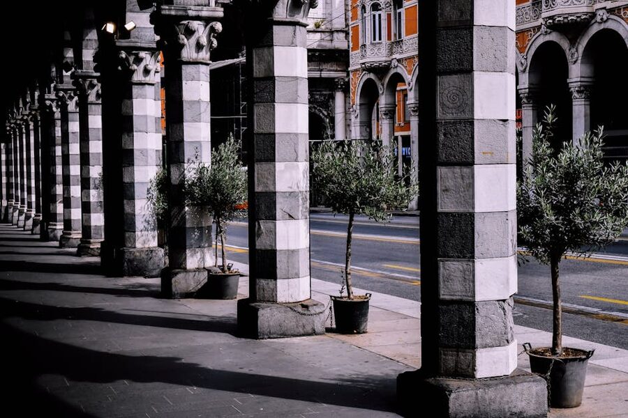 Marble arcades on Via XX Settembre in Genoa