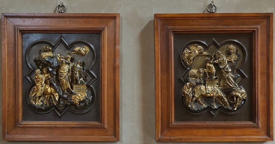 The 1401 competition panels by Ghiberti and Brunelleschi at the Bargello