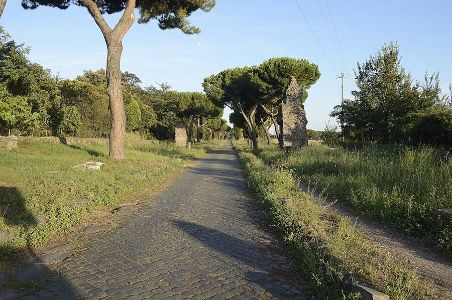 Stone paving on the Via Appia Antica near Rome