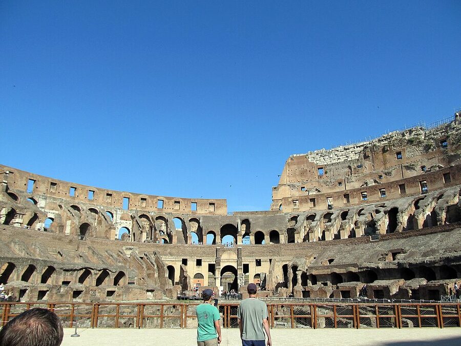 Inside view of the Colosseum from the arena floor