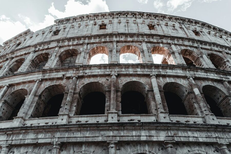 The Colosseum in Rome at golden hour