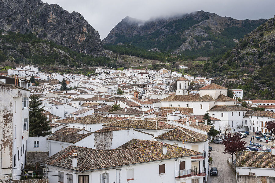 Grazalema pueblo blanco view in Sierra de Grazalema