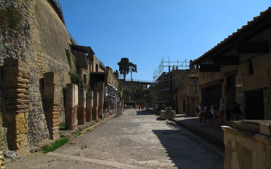 Stone streets of ancient Herculaneum in Ercolano