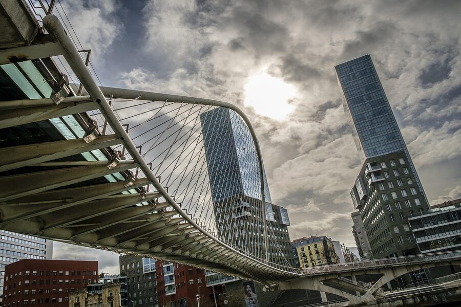 Modern Bilbao skyline with new buildings