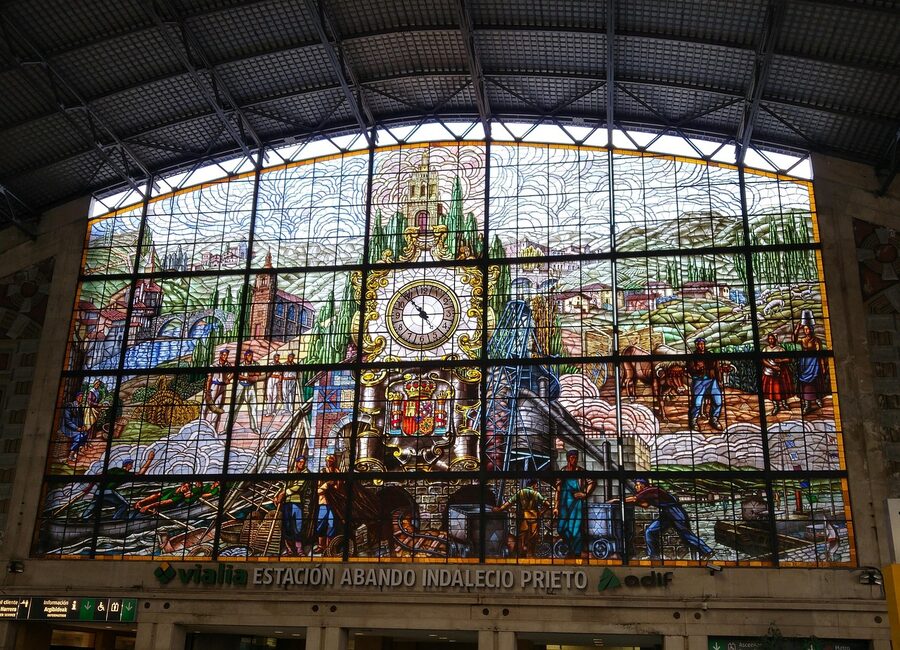 Bilbao train station art deco facade