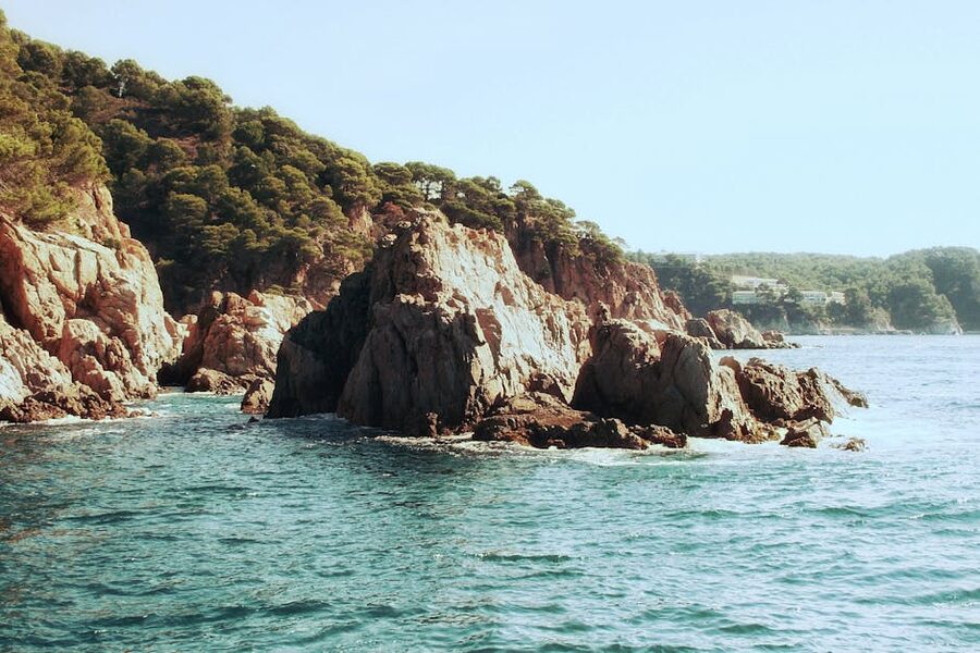 Rocky cliffs and azure sea on the Costa Brava coast