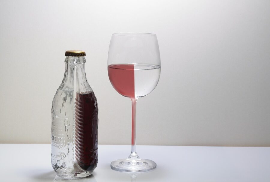 Glass of Italian red wine