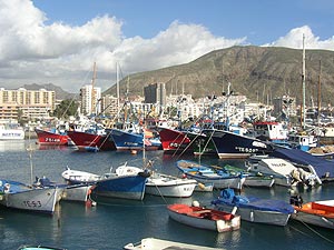 Los Cristianos harbour in southern Tenerife