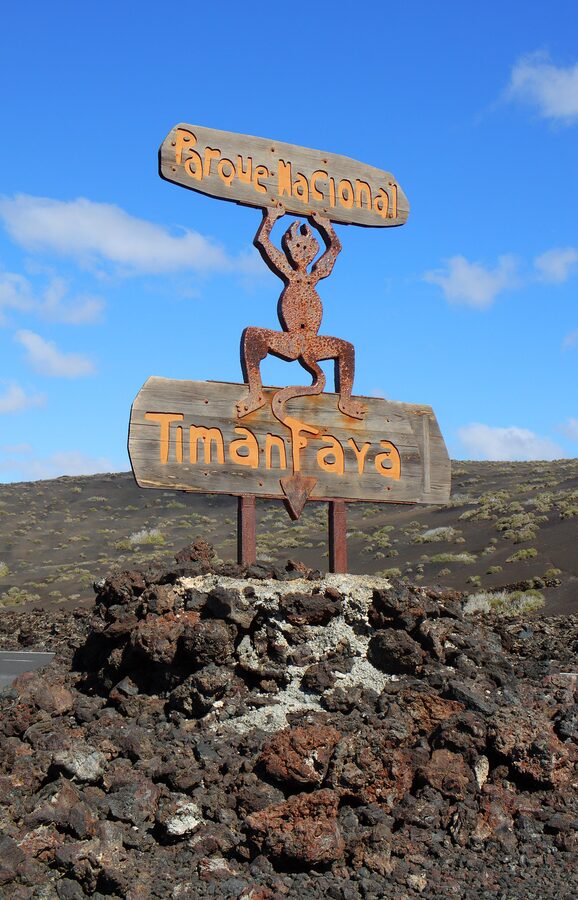 El Diablo logo wall by Cesar Manrique at Timanfaya