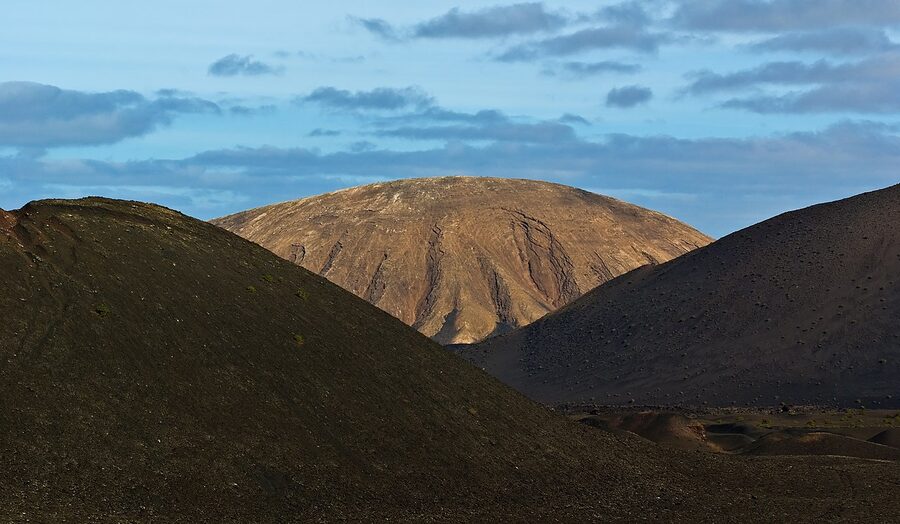 Timanfaya National Park overlook with cones in distance