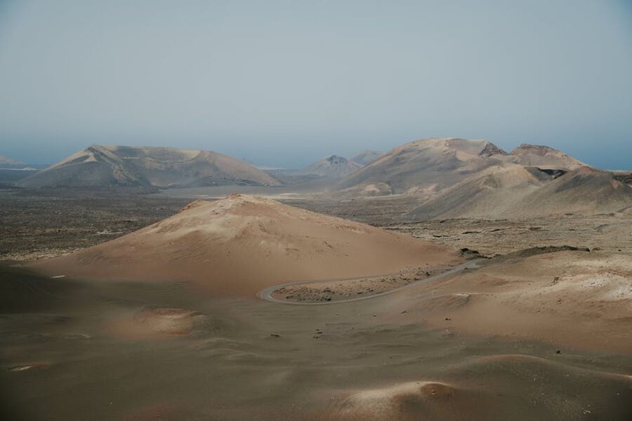Timanfaya National Park volcanic terrain panorama Lanzarote