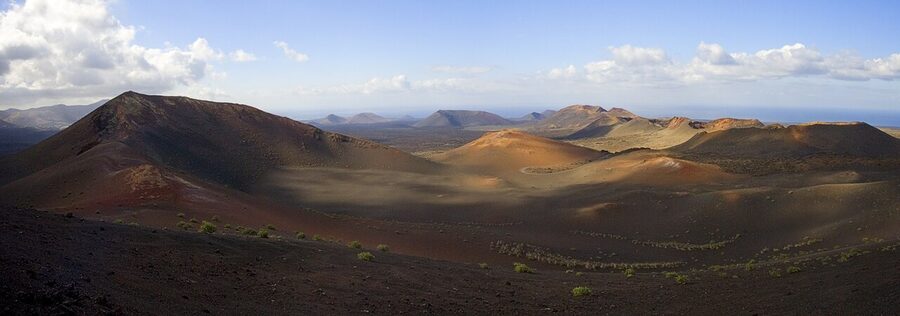 Timanfaya volcanic cones panorama