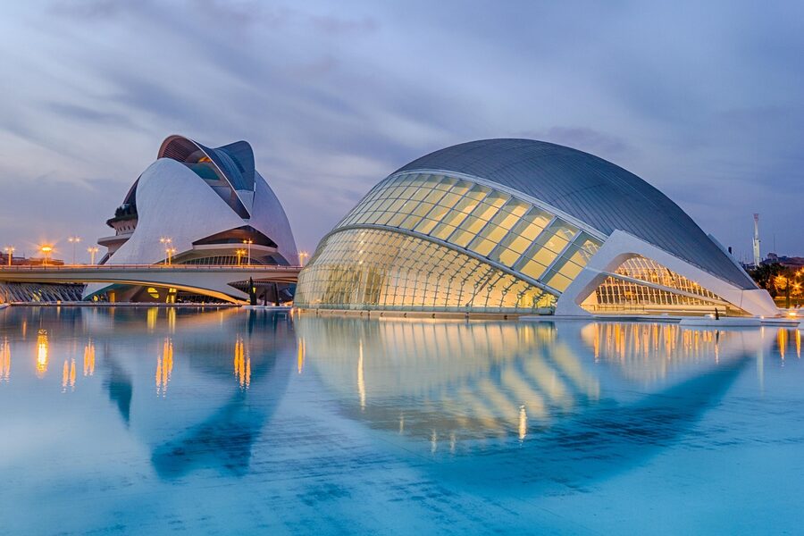 City of Arts and Sciences Valencia at sunset