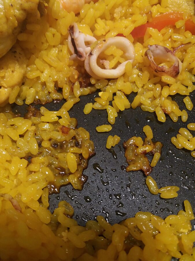 Socarrat the toasted rice layer at the bottom of paella