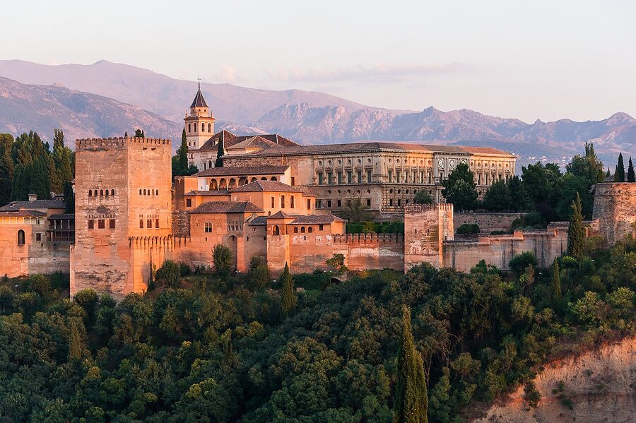 Charles V Palace at dawn Alhambra Granada