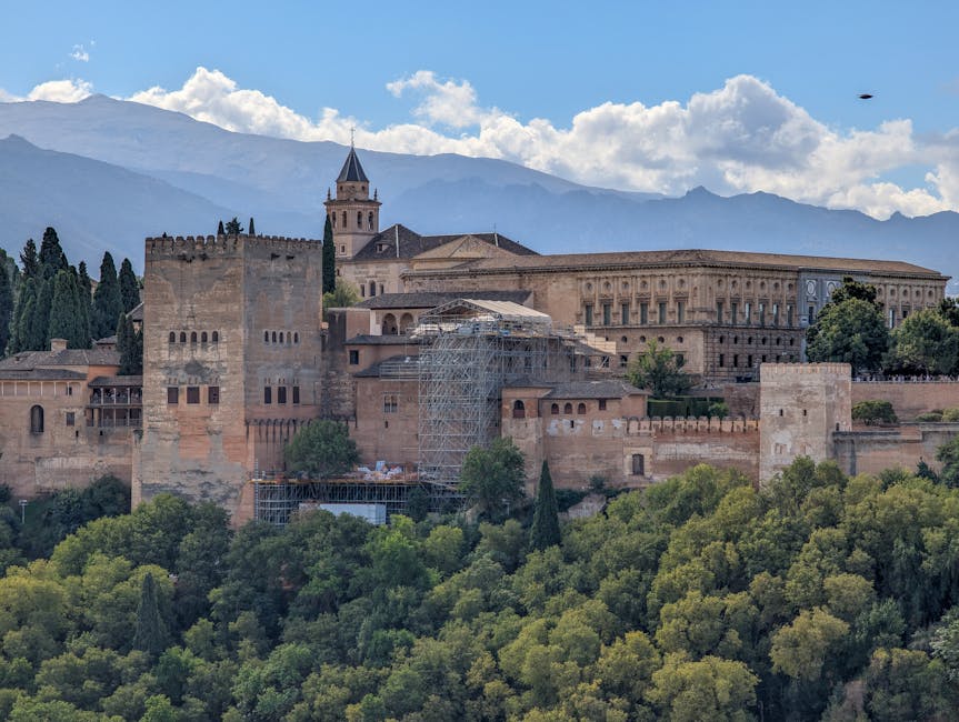 Alhambra panoramic view with Sierra Nevada Granada