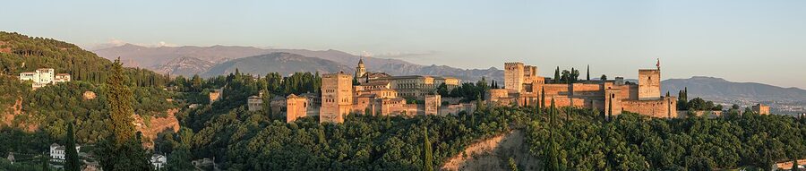 Alhambra evening panorama from Mirador San Nicolas Granada