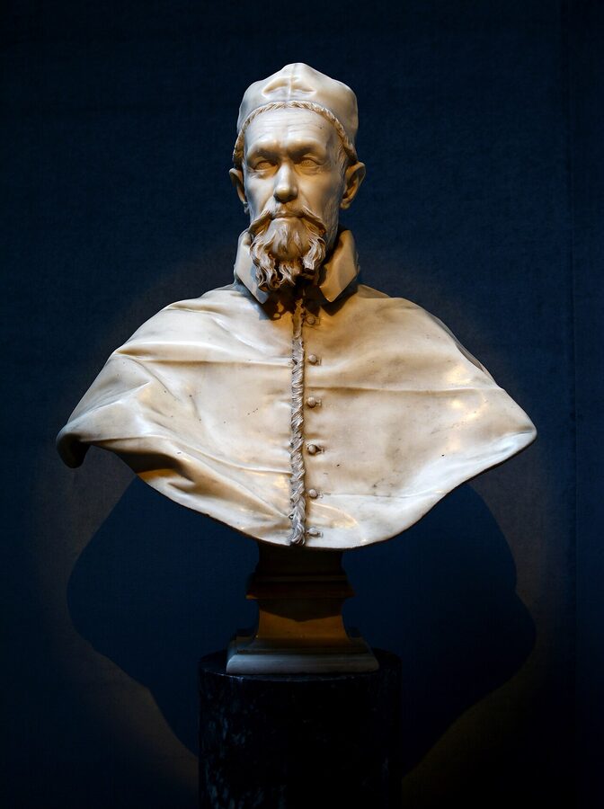 Bernini marble bust of Pope Innocent X at Doria Pamphilj