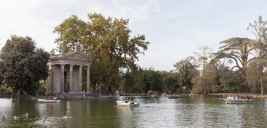 Tempio di Asclepio in Villa Borghese, Rome, on the walk to MAXXI