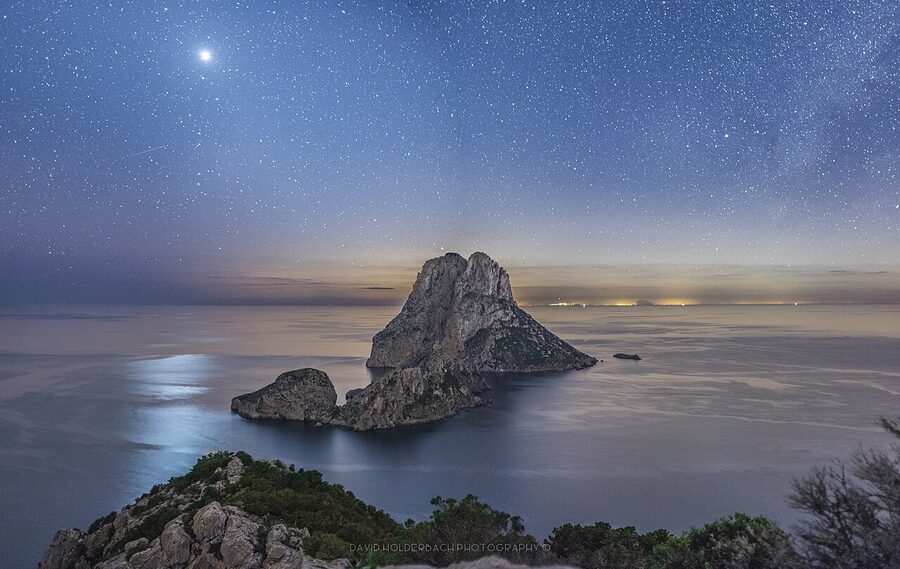 Es Vedra rock Ibiza viewed from sea