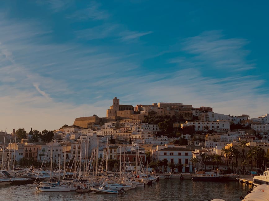 Ibiza marina at dusk before the Formentera ferry