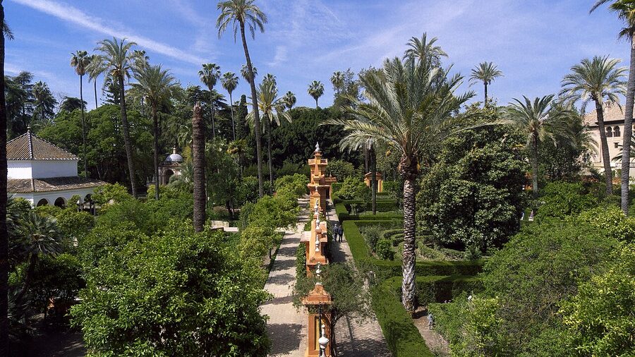 Mercury Pond in the gardens of Real Alcazar Seville