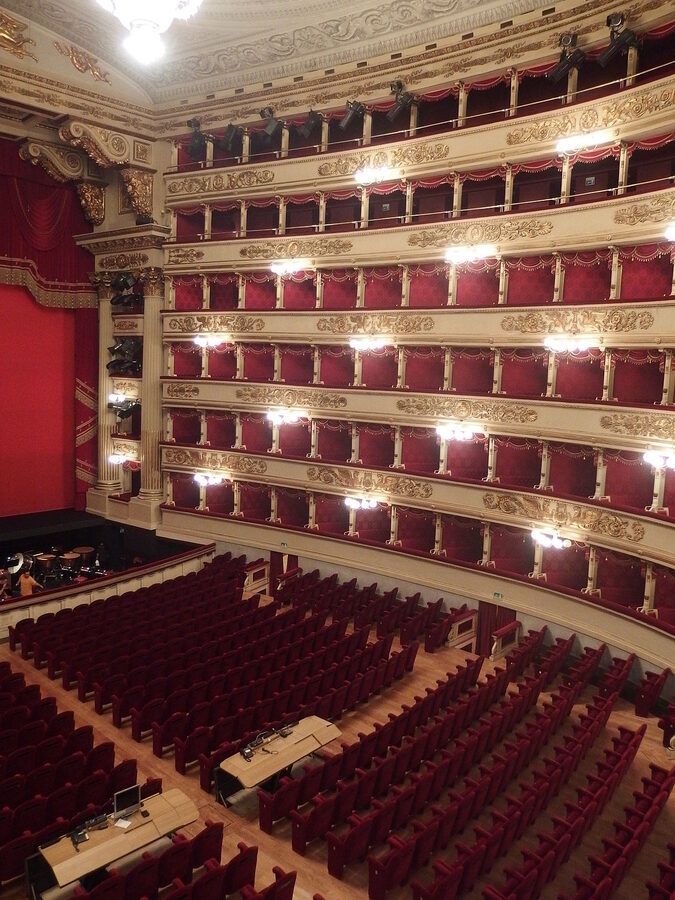 La Scala Milan tiered boxes inside the auditorium