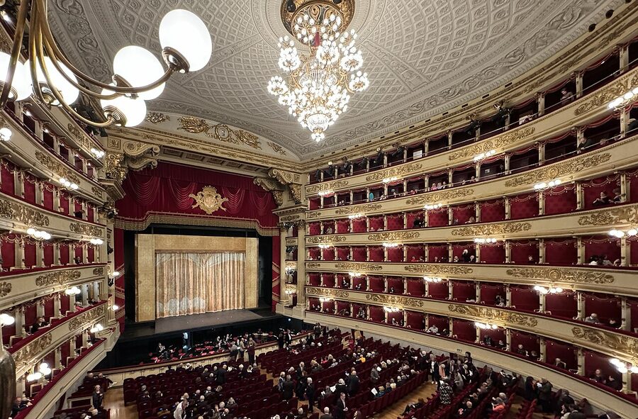 La Scala Milan auditorium interior view from a left-side box