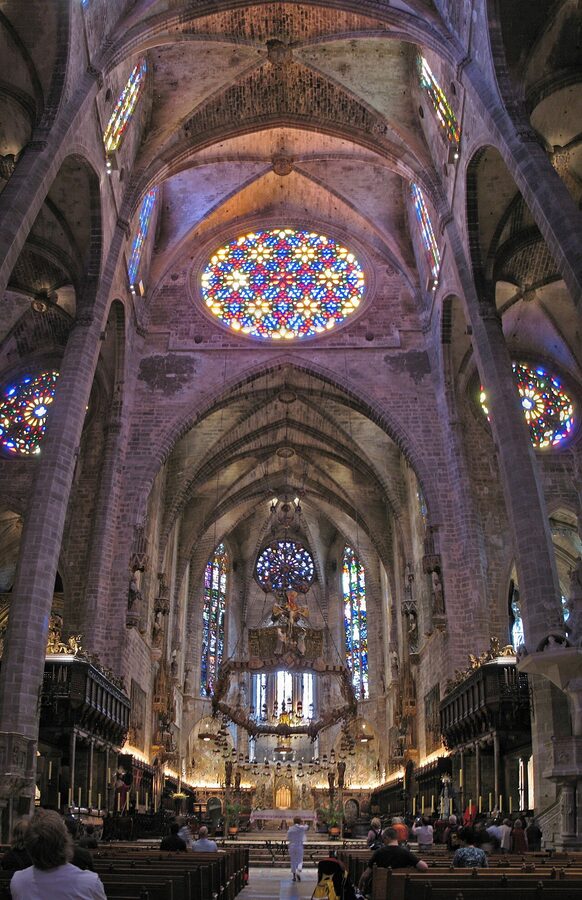 Interior of La Seu cathedral in Palma de Mallorca