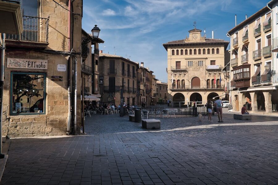 Laguardia plaza with traditional architecture