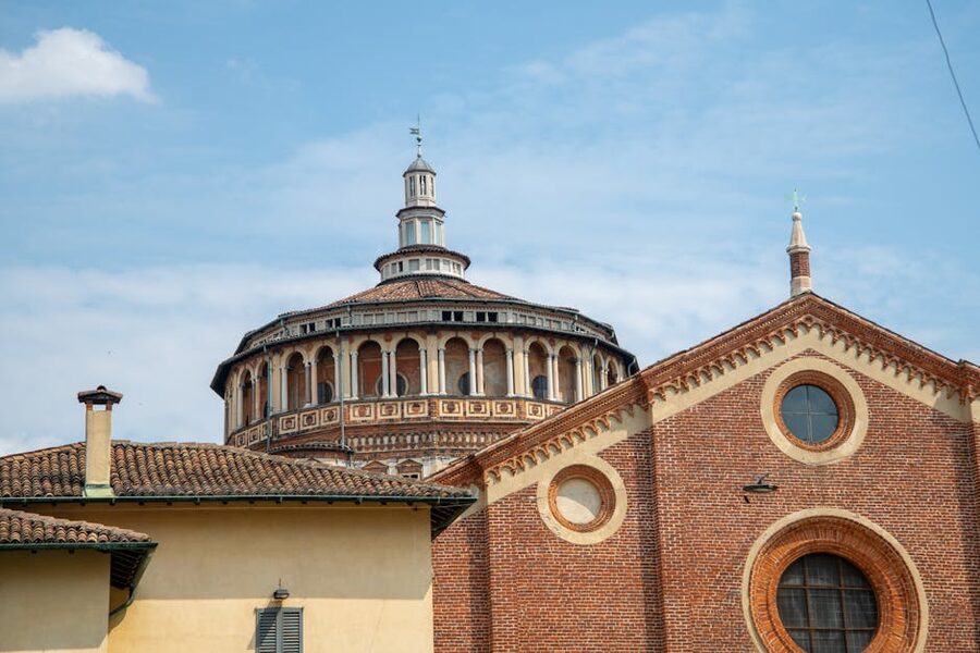 Side view of Santa Maria delle Grazie in Milan