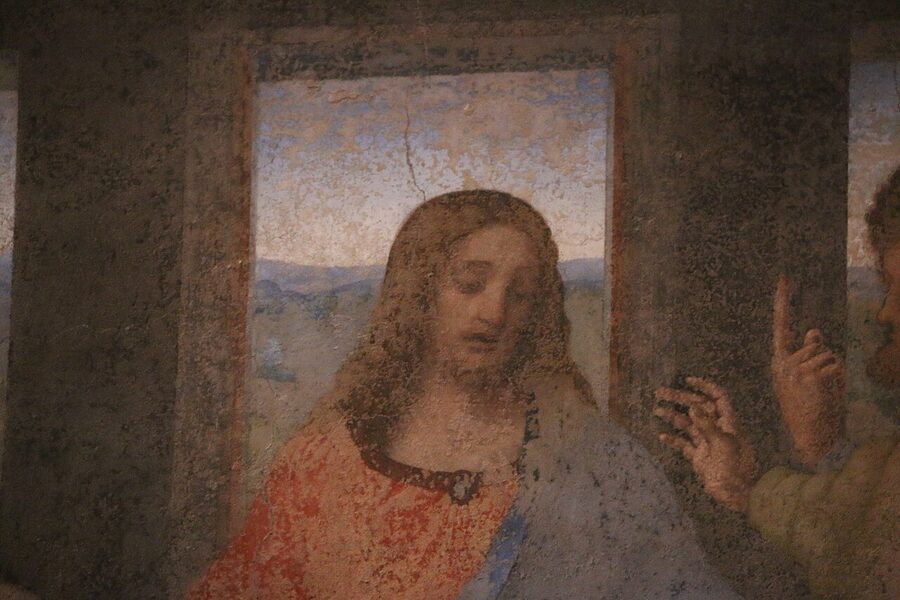 Interior of the Cenacolo Vinciano refectory near the painting
