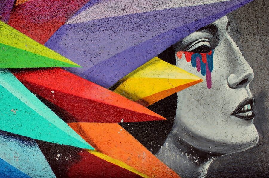 Lavapies street art mural in Madrid
