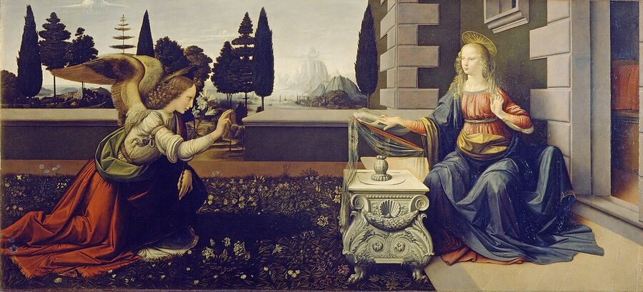 The Annunciation by Leonardo da Vinci at the Uffizi