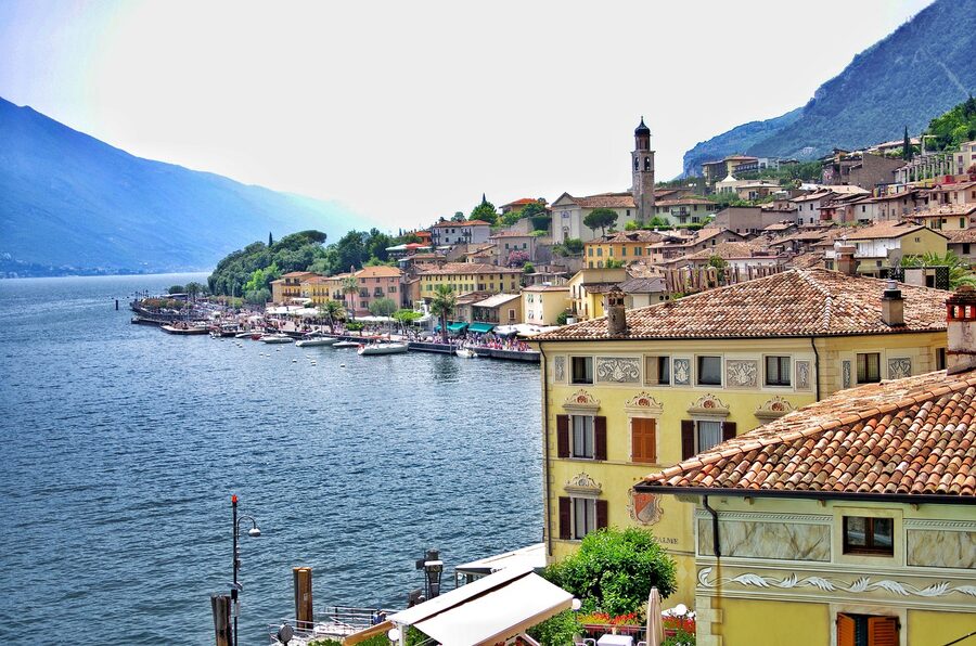 Limone sul Garda coast with houses