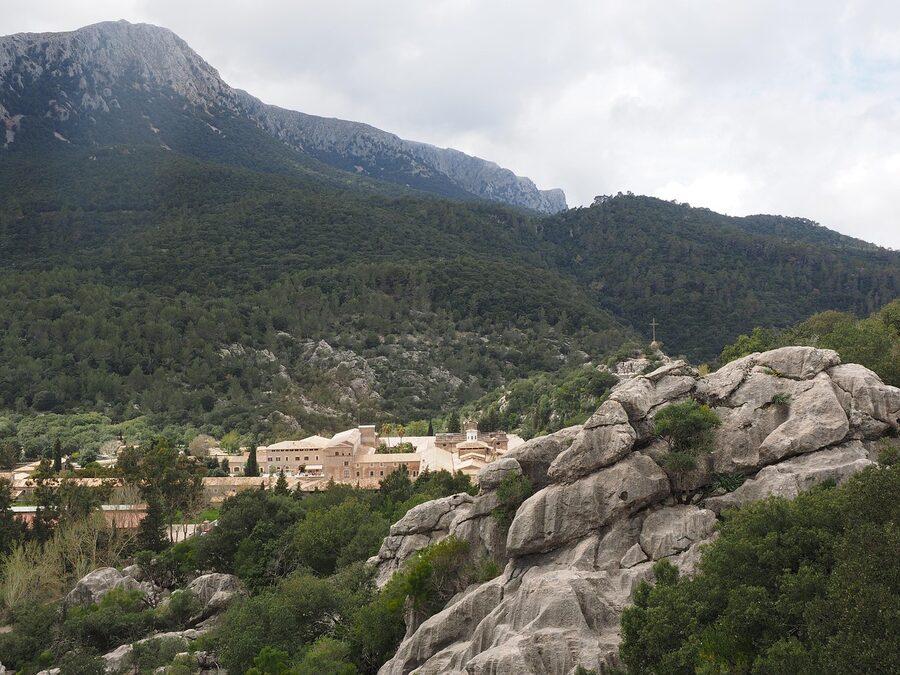 Santuari de Lluc monastery in the Tramuntana mountains of Mallorca