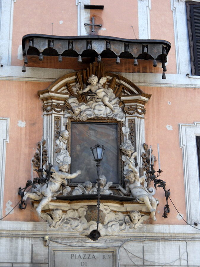 Madonnella corner shrine in Rome with image of the Madonna