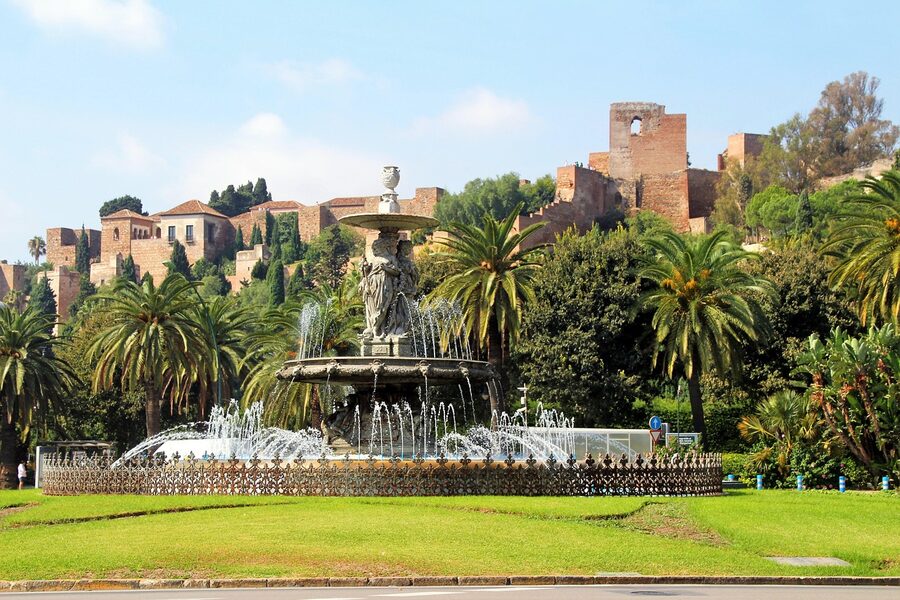 Fountain in the Alcazaba garden Málaga