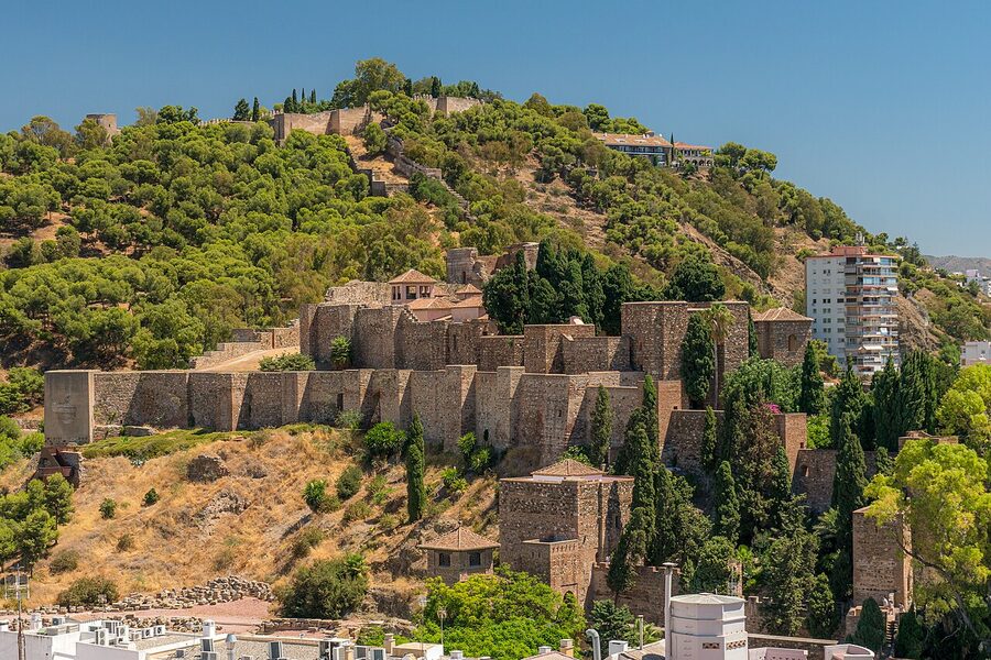 Overview of the Alcazaba of Málaga from above