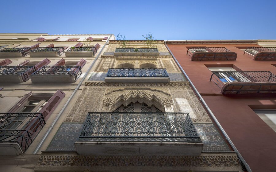 Málaga old city street facade
