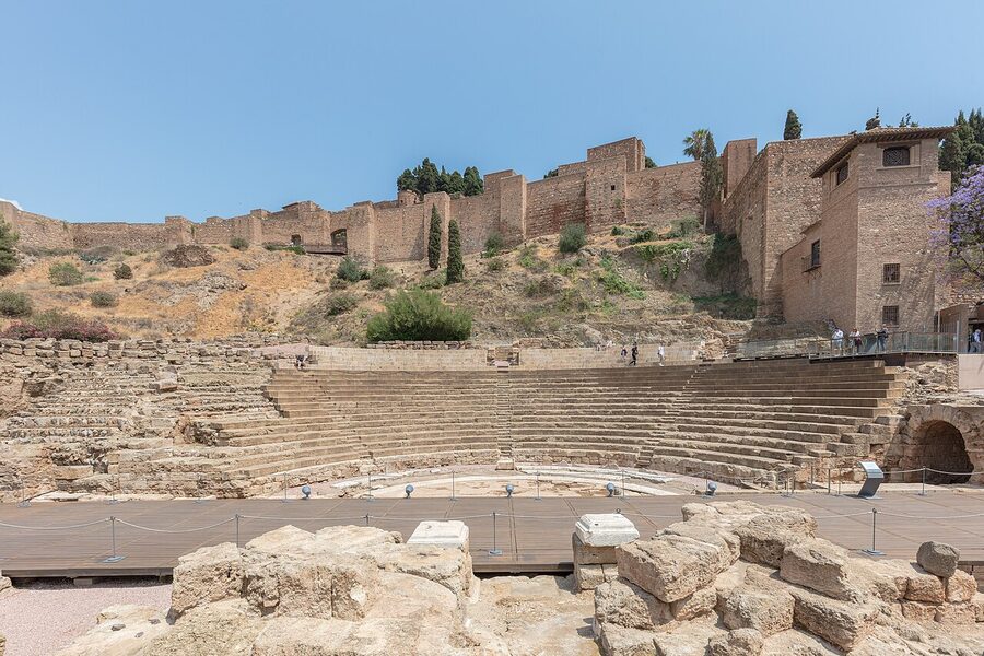 Roman Theatre of Málaga with Alcazaba above