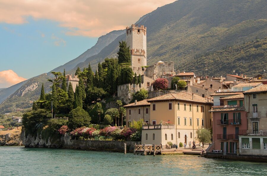 Malcesine castle on Lake Garda Italy