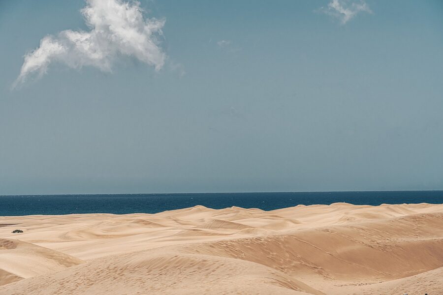 Maspalomas beach dunes sky horizon Canary Islands