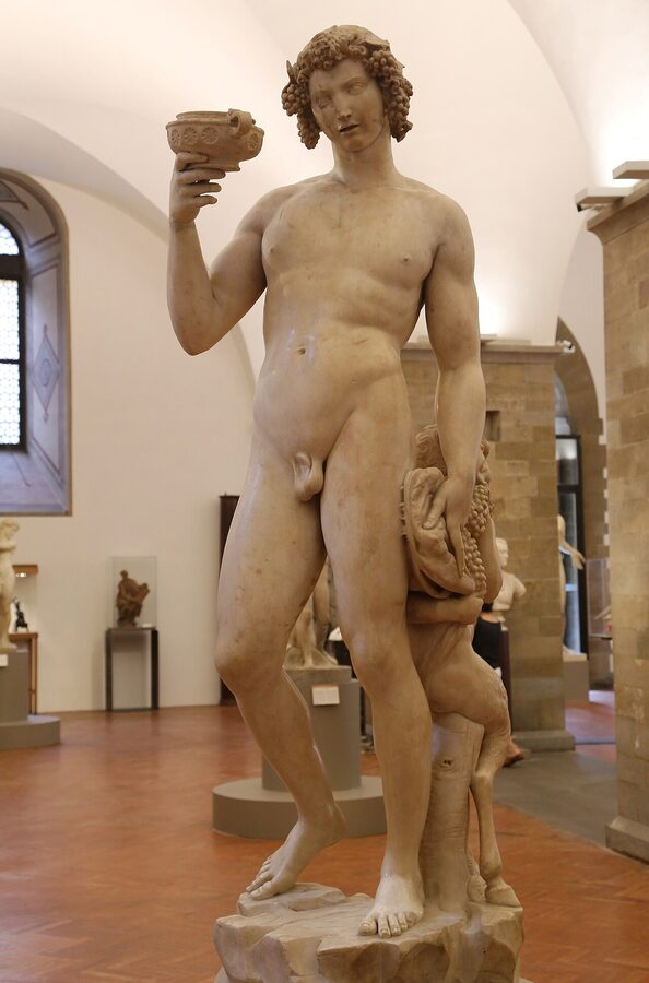 Michelangelo's Bacchus statue at the Bargello Museum