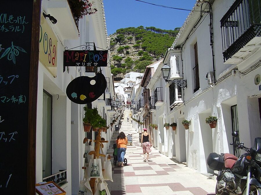 Town of Mijas Pueblo viewed across Andalusia