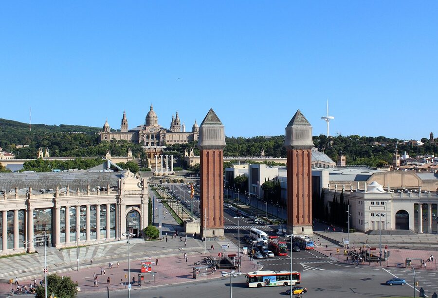 MNAC at blue hour Montjuïc Barcelona